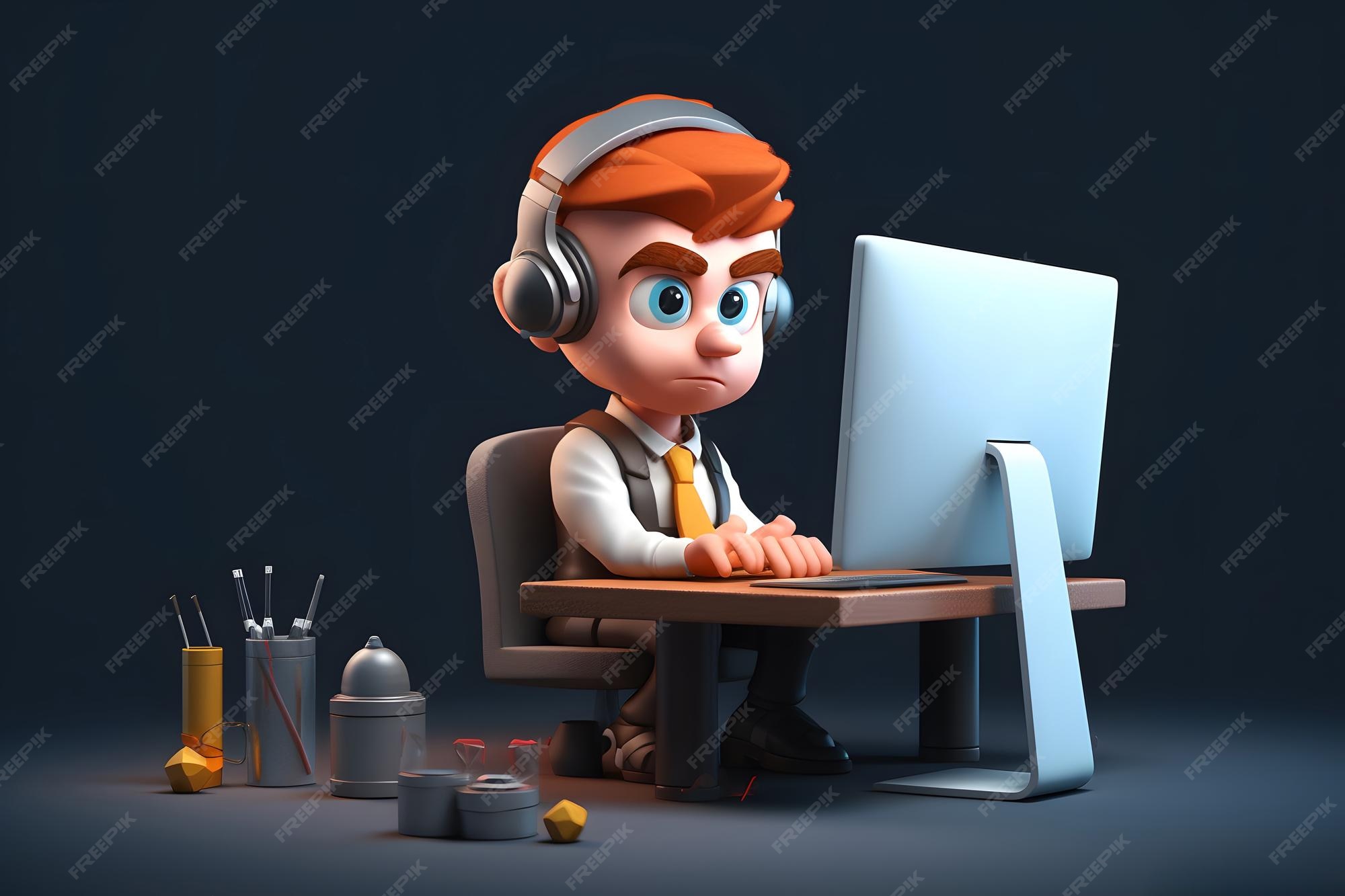 Premium Photo Portrait Of Successful Programmer Game Developer Or