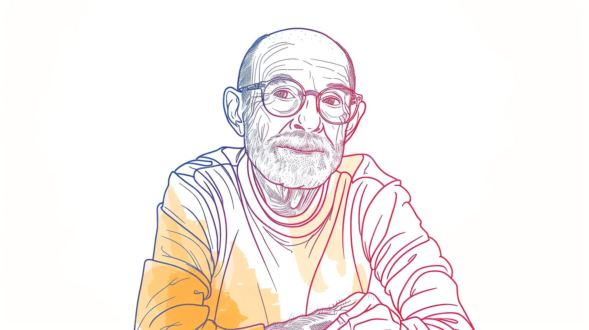 Premium Photo Portrait Of A Wise Old Man With Glasses And A Beard He Is Looking At The Viewer