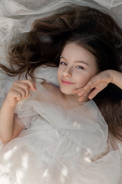 Premium Photo Portrait Of Woman Lying Down On Bed
