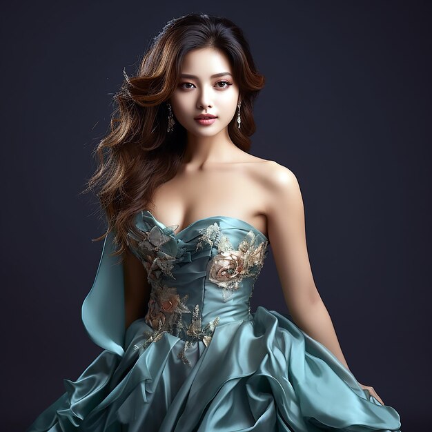 Premium AI Image | Portrait of women wearing gown in studio Premium AI Image | Portrait of women wearing gown in studio