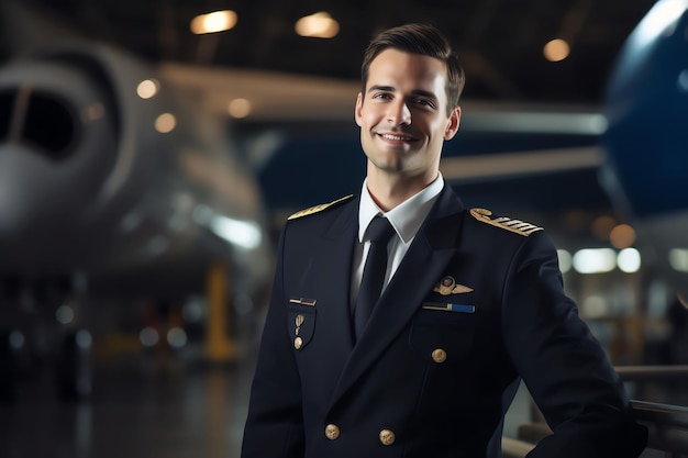 Premium AI Image | portrait of young pilot AI generated image Premium AI Image | portrait of young pilot AI generated image