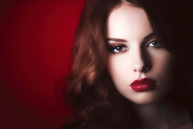 Premium AI Image | Portrait of a young woman with intense look and ... Premium AI Image | Portrait of a young woman with intense look and ...