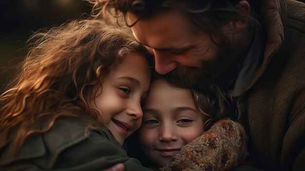 Premium AI Image | Portrays a joyful family in a nostalgic setting ... Premium AI Image | Portrays a joyful family in a nostalgic setting ...