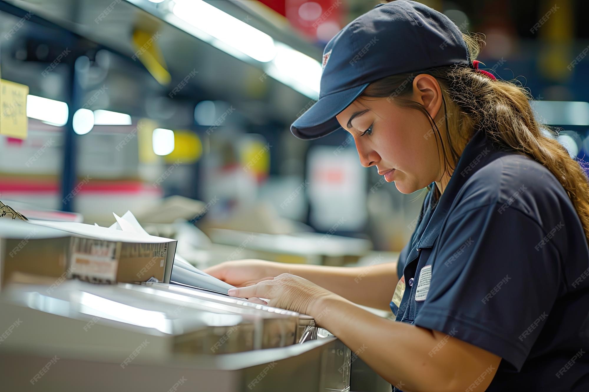 Premium Photo | Postal worker sorting and delivering mail with ... Premium Photo | Postal worker sorting and delivering mail with ...