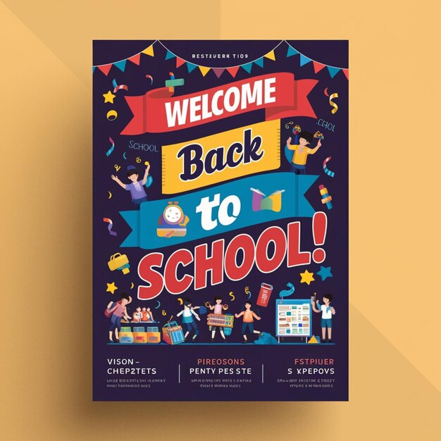 A Poster For Welcome Back To School With A Banner That Says Welcome Back To School Premium Ai