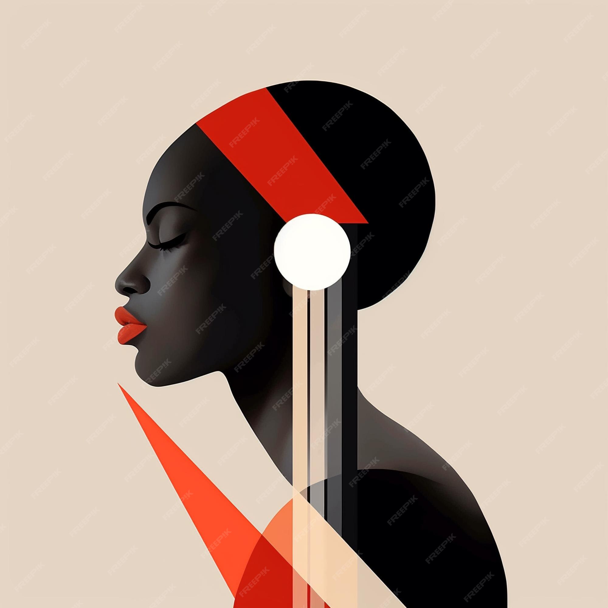 Premium Ai Image A Poster For A Woman With A Red And Black Hair