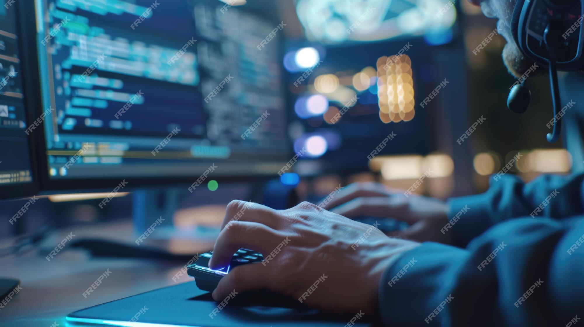 Premium Photo Pov Of Qa Engineer Typing On Keyboard While Using Computer At Workplace In