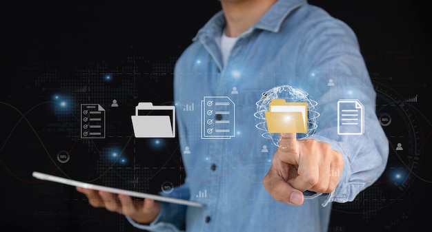 Premium Photo | Powerful online document file data management software Premium Photo | Powerful online document file data management software