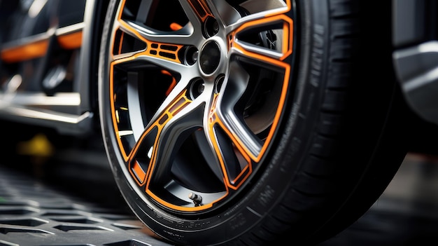 Premium Photo | Precisionengineered wheel upgrade closeup showcasing style Premium Photo | Precisionengineered wheel upgrade closeup showcasing style