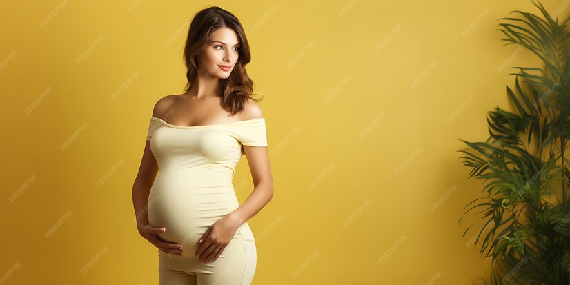 Premium Photo Pregnant African American Woman In Yellow Dress