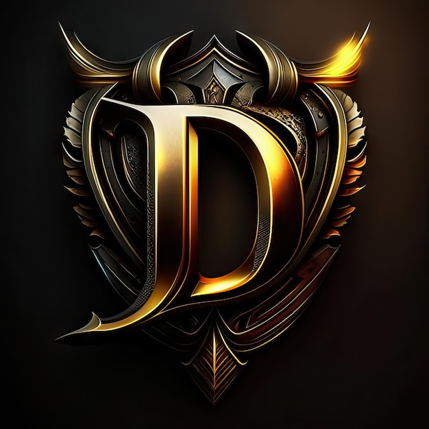 Premium AI Image | Premium D logo with gold accents Generative AI Premium AI Image | Premium D logo with gold accents Generative AI