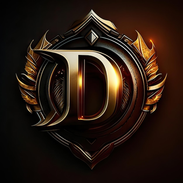 Premium AI Image | Premium D logo with gold accents Generative AI Premium AI Image | Premium D logo with gold accents Generative AI