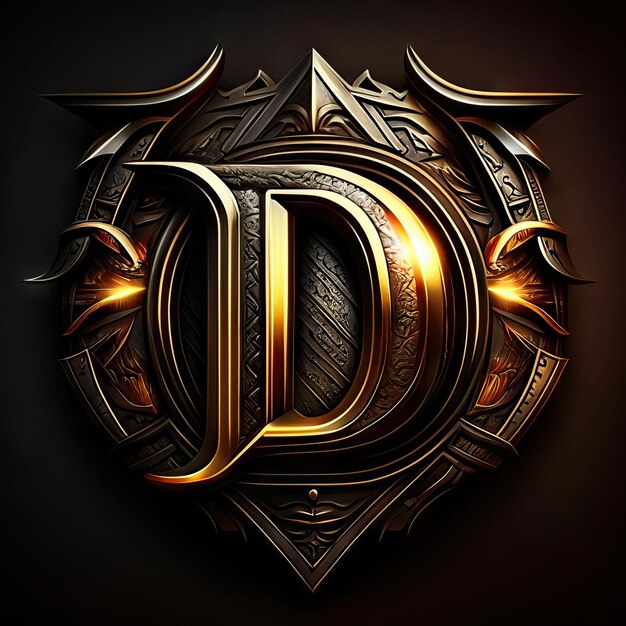 Premium AI Image | Premium D logo with gold accents Generative AI Premium AI Image | Premium D logo with gold accents Generative AI