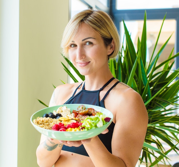Premium Photo Pretty Blonde Woman Diet Concept