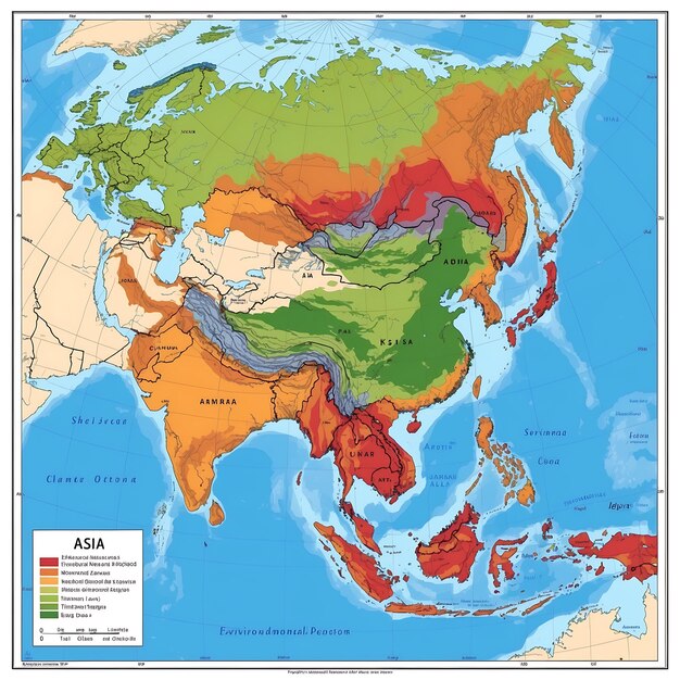 Professional Asia Map For Business Presentations Premium Ai Generated Image