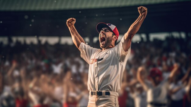 Premium AI Image | Professional baseball player celebrating victory ... Premium AI Image | Professional baseball player celebrating victory ...