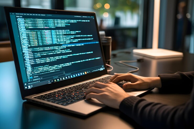 Premium Photo Professional Coder Programming In Javascript Python C A