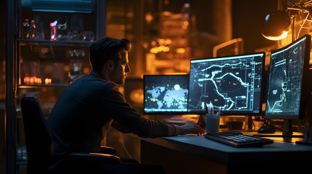 Premium AI Image | A professional in a data centric environment working ... Premium AI Image | A professional in a data centric environment working ...