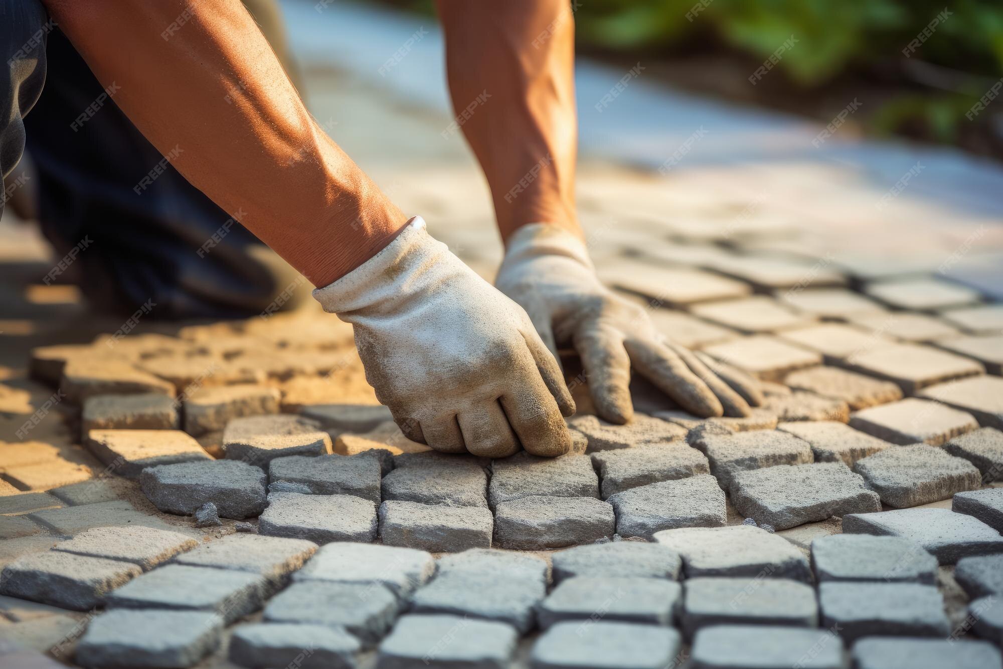 Premium AI Image | Professional paver worker street Generate Ai Premium AI Image | Professional paver worker street Generate Ai