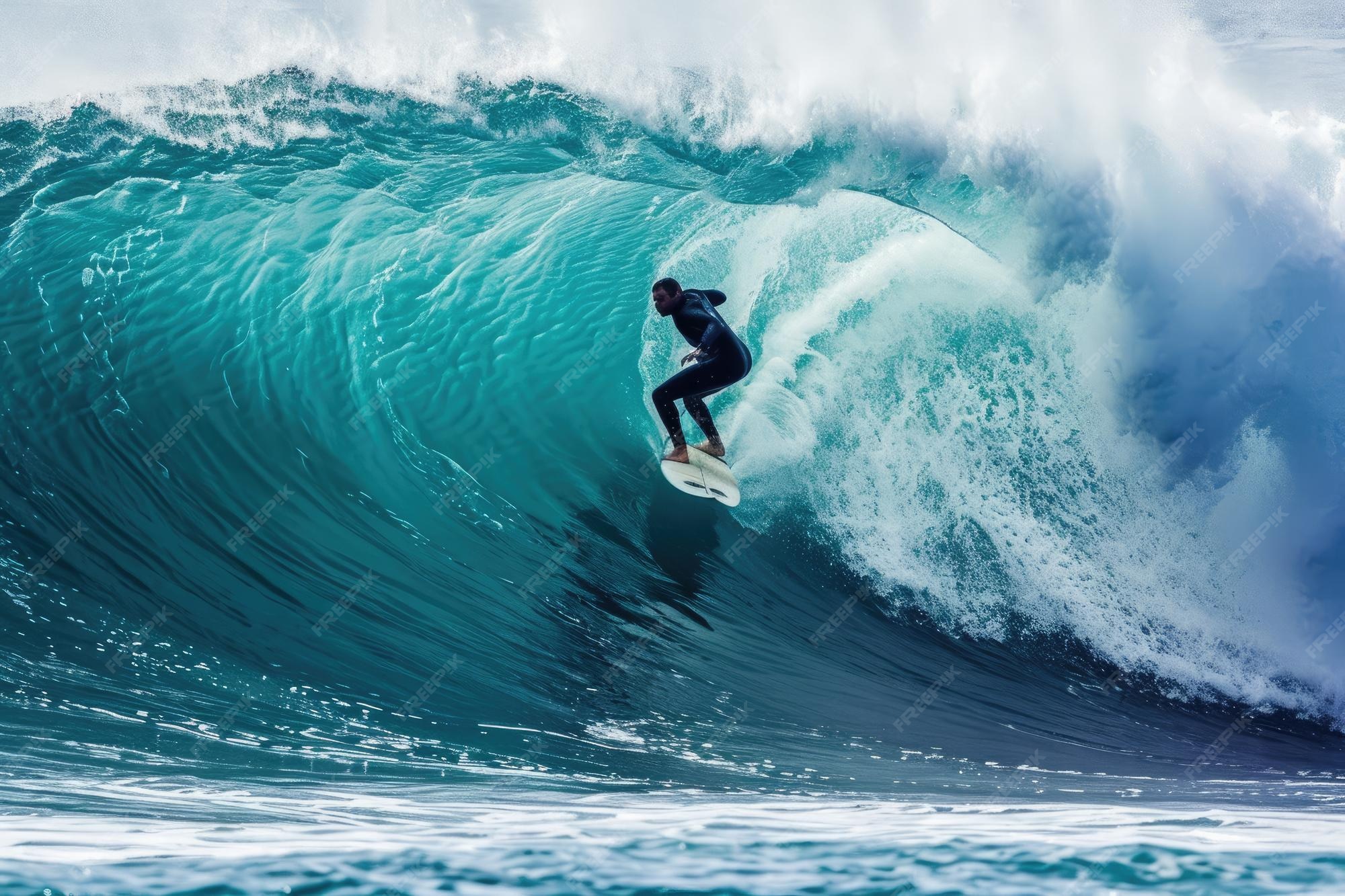 Premium Photo Professional Surfer Riding Waves In Action