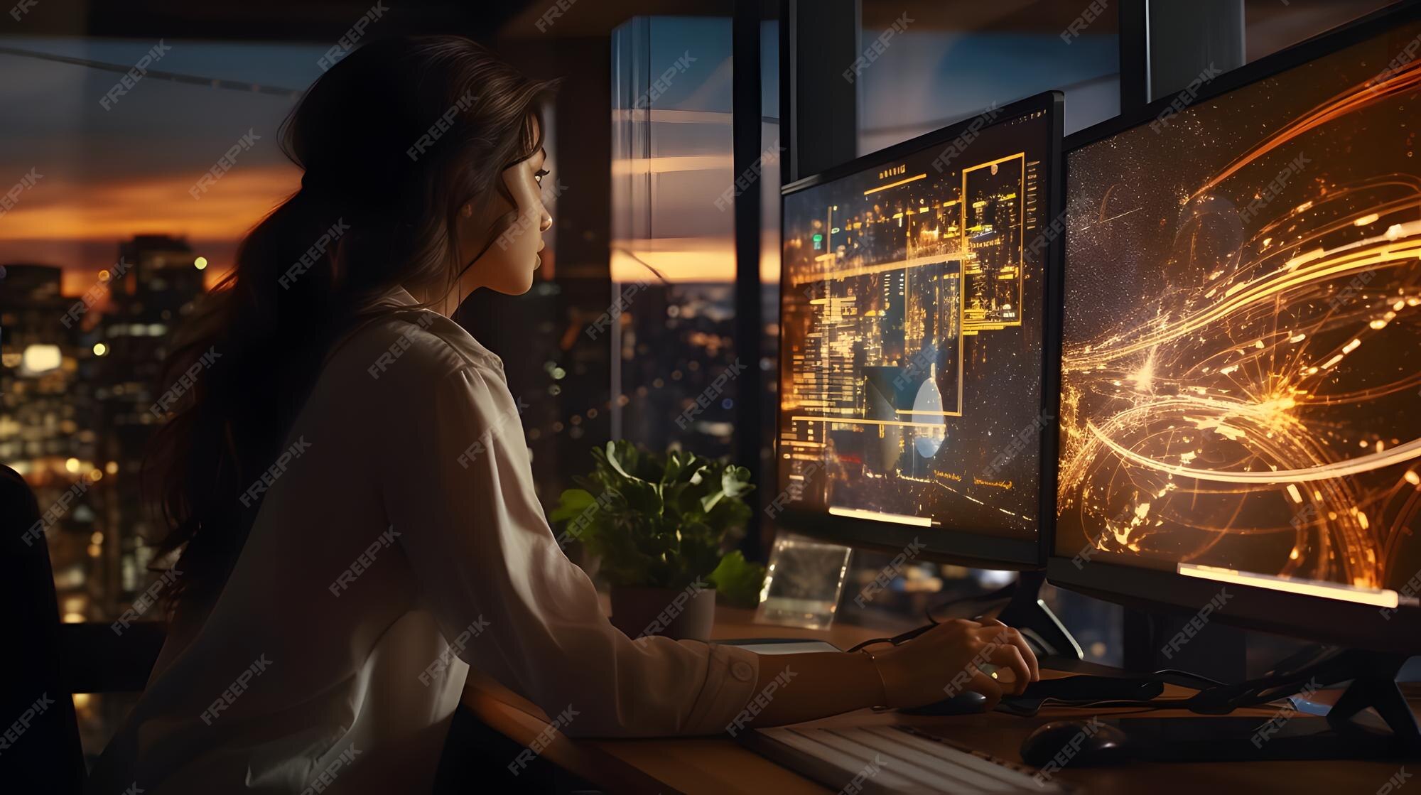 Premium AI Image | A professional using machine learning algorithms for ...