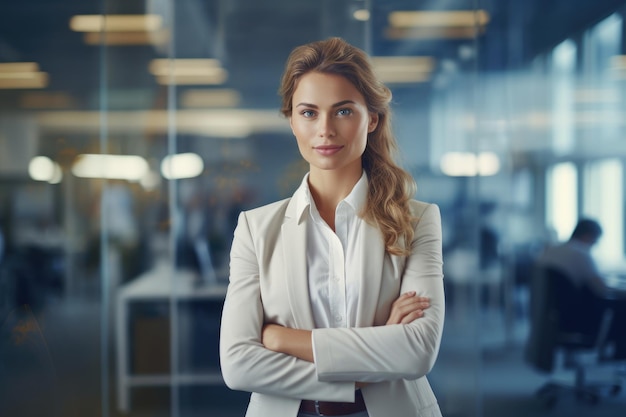 Premium Photo | A professional woman confidently poses in a suit ... Premium Photo | A professional woman confidently poses in a suit ...