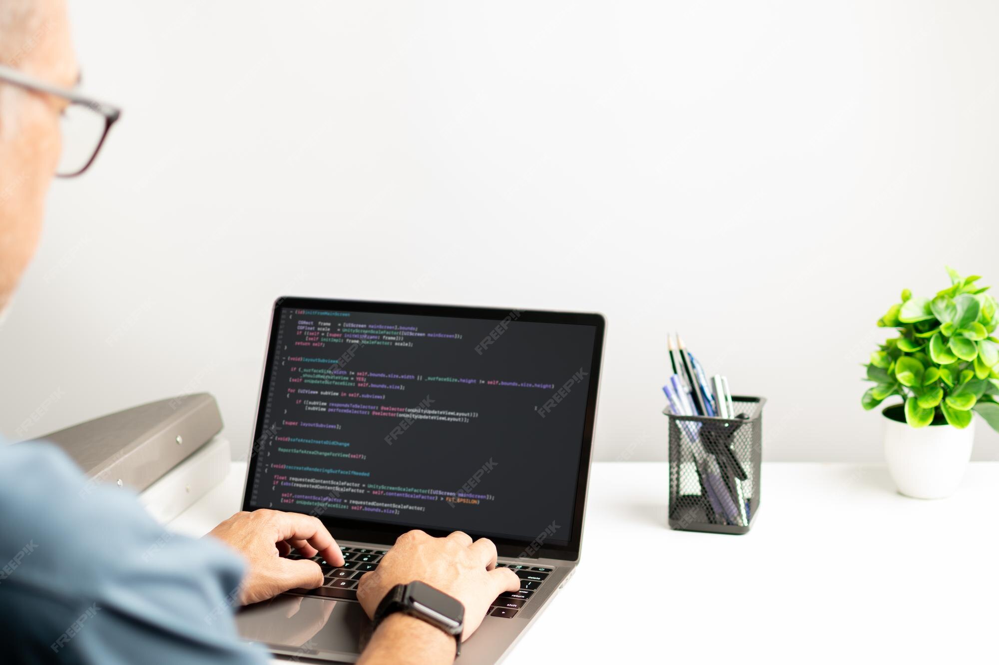 Premium Photo | Programmer coding compiler encode debug and developer application software for ...