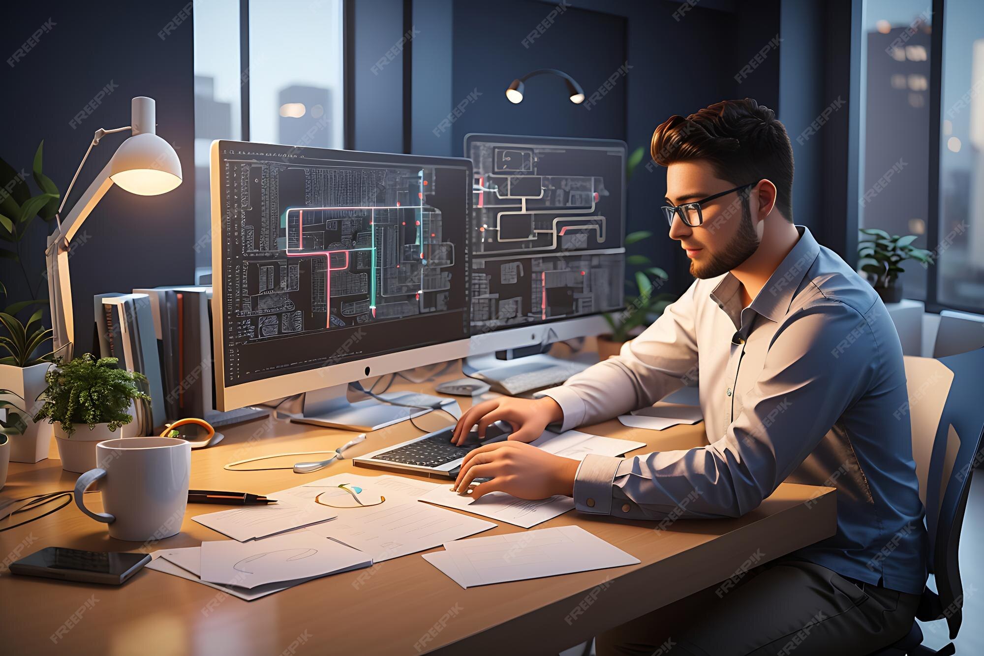 Premium Ai Image Programmer Or Developer And Coding Programming And