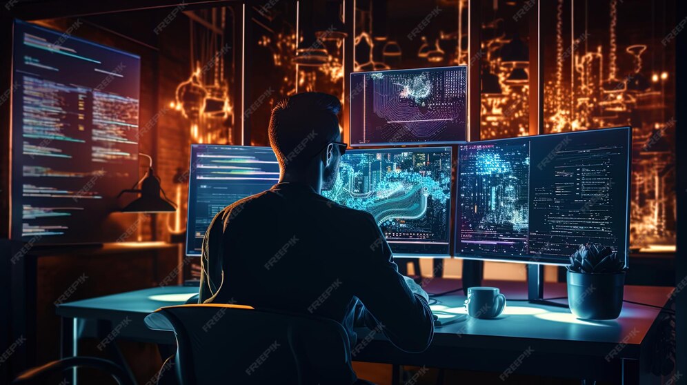 Premium AI Image | A programmer developing complex algorithms for solving technical problems