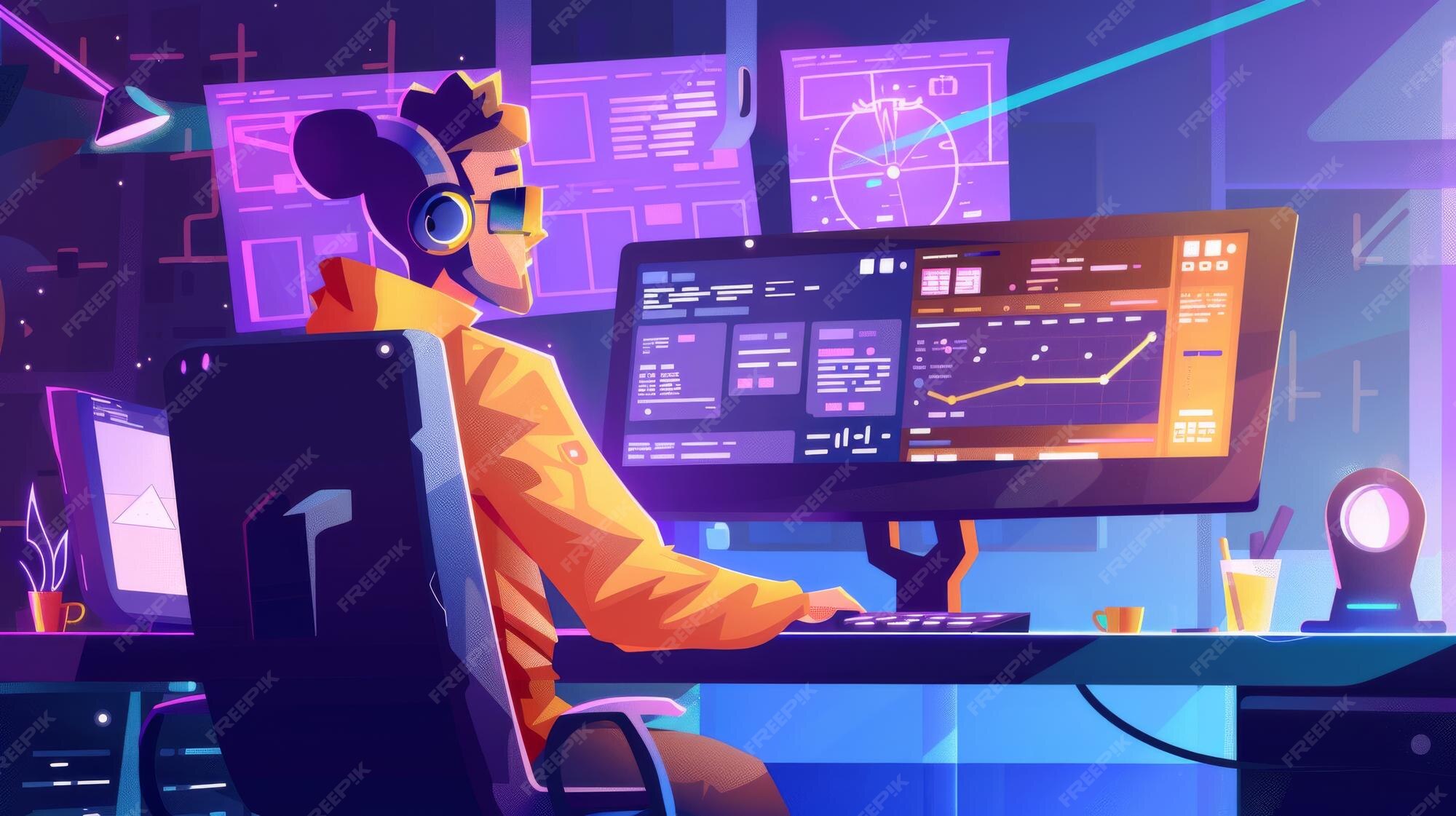 Premium Photo | Programmer and engineer of augmented reality interfaces ...