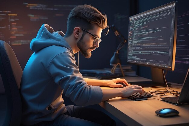 Premium Photo | Programmer engineering and coding Programmer working on code for web app ...