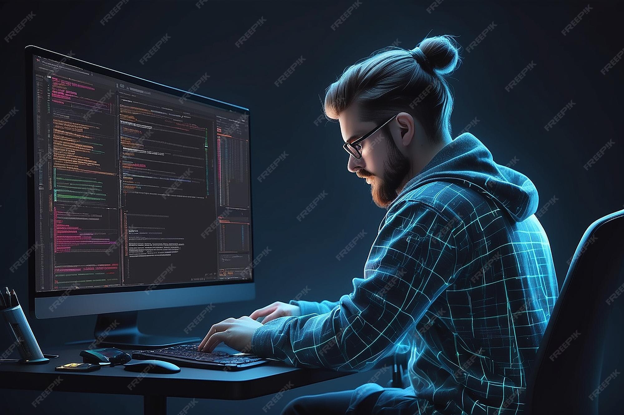 Premium Photo Programmer Engineering And Coding Programmer Working On Code For Web App