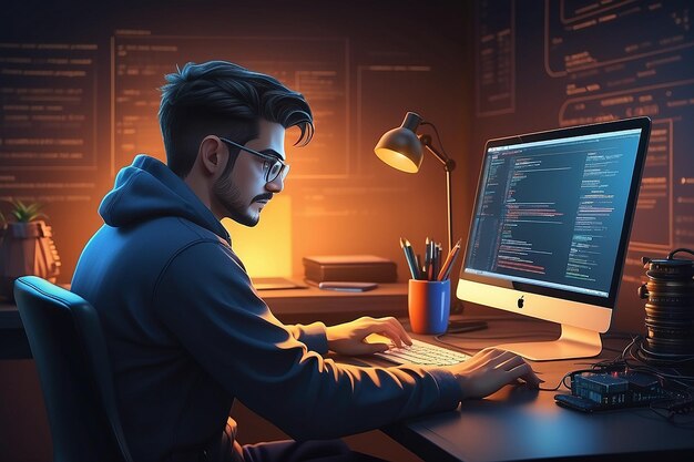 Premium Photo Programmer Engineering And Coding Programmer Working On Code For Web App