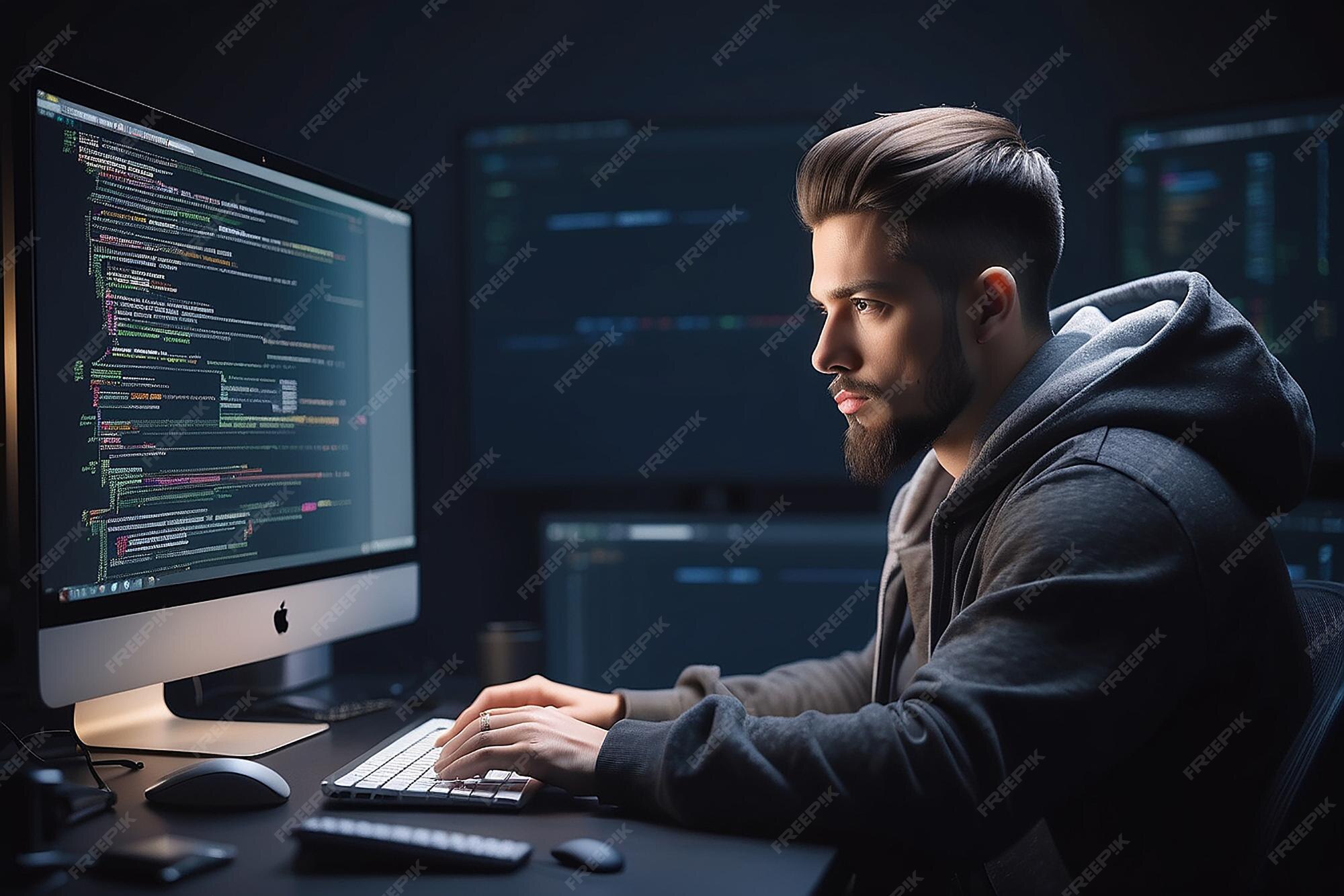 Premium Photo | Programmer engineering and coding Programmer working on code for web app ...