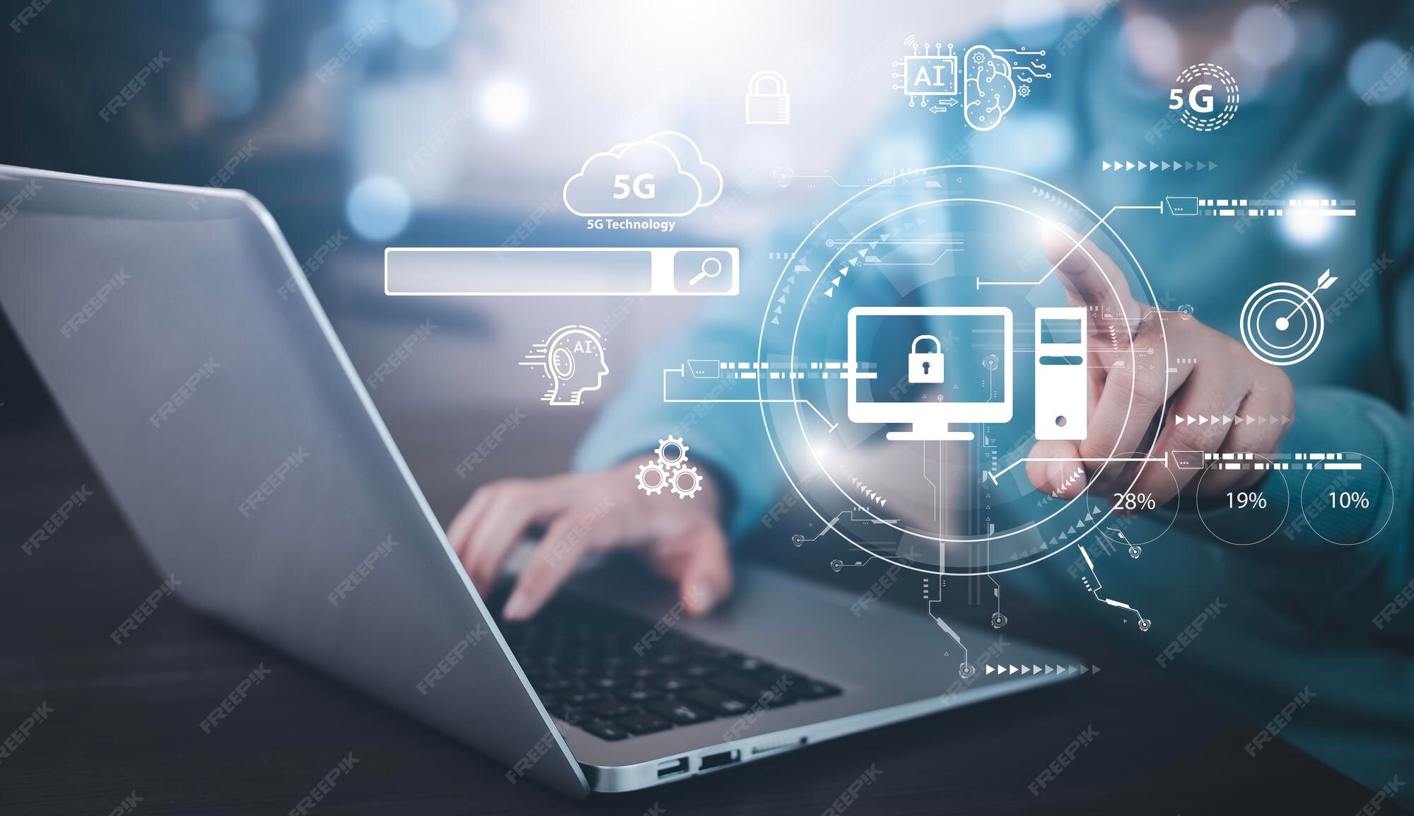 Premium Photo | Programmer people working and touch virtual screen AI ...