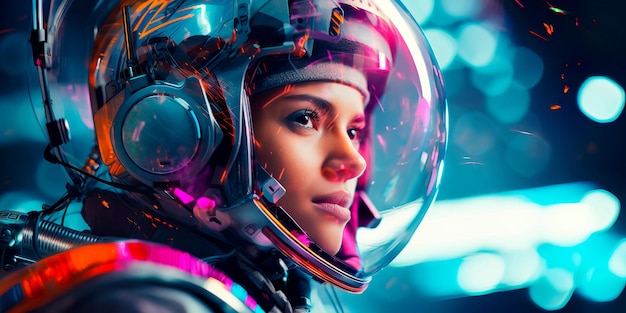 Premium Ai Image Programmer In A Spaceage Suit Symbolizing The Future Of Coding In Space