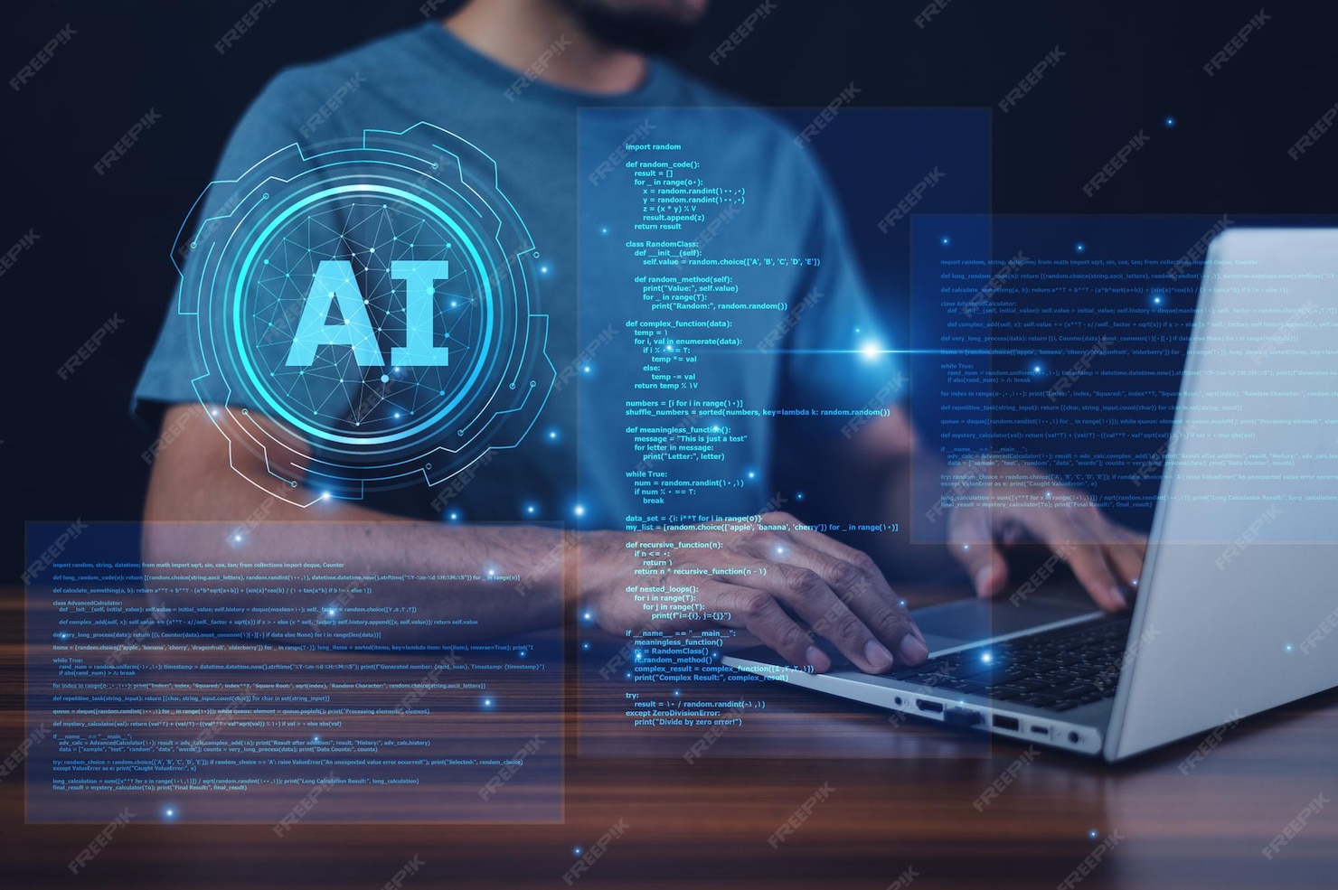 Premium Photo | Programmer use AI technology to enhance security ...