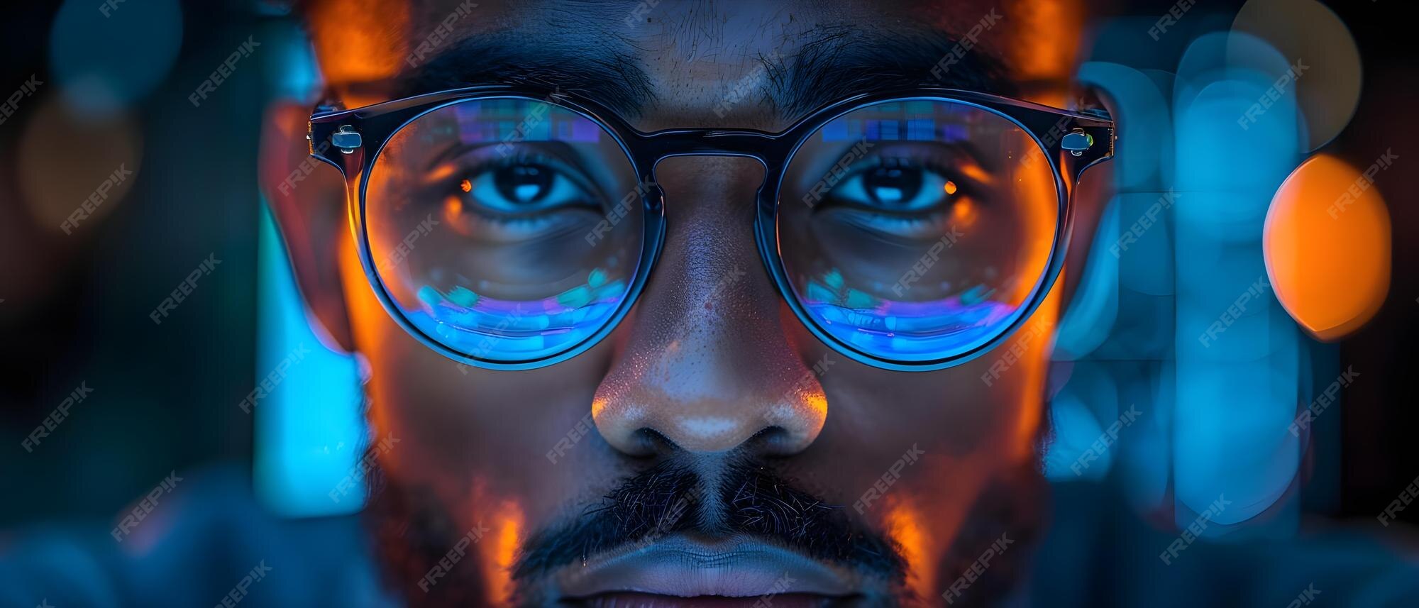 Premium Photo A Programmer With Glasses Intently Working On Coding