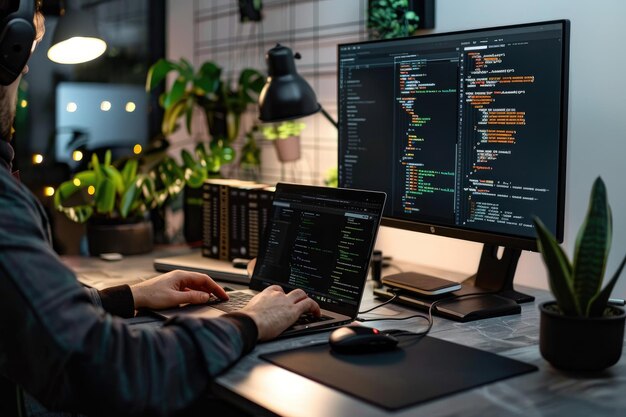 18,000+ Coding On Desktop Pictures