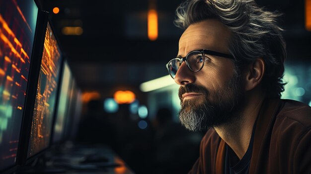 Premium AI Image | Programmer working in a computer in the office Premium AI Image | Programmer working in a computer in the office