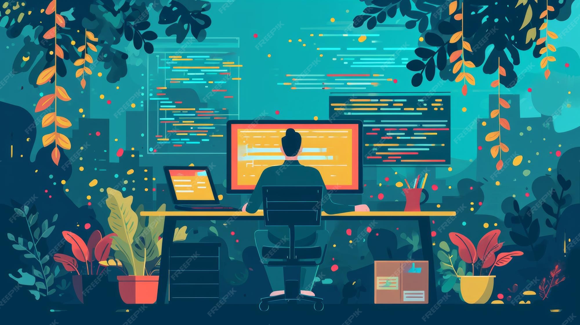 Premium Photo Programmer Working On Computer Programmer Coding And Programming Programmer At 