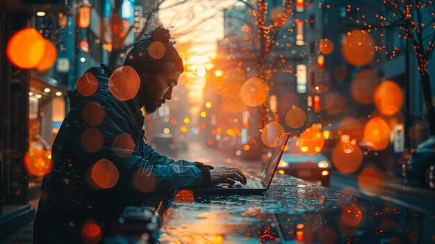 Premium Photo | Programmer working on laptop computer and smart city ...
