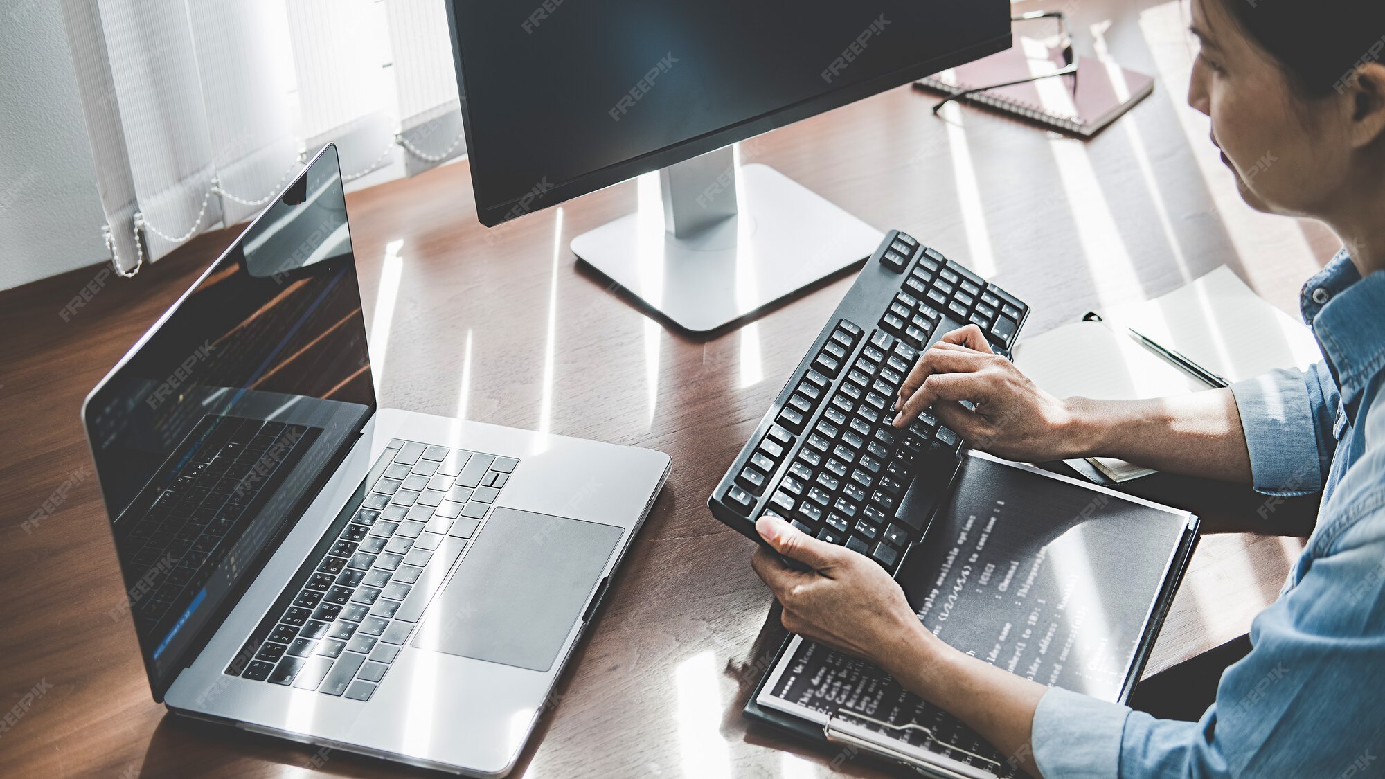 Premium Photo | Programmer working in a software development and coding ...