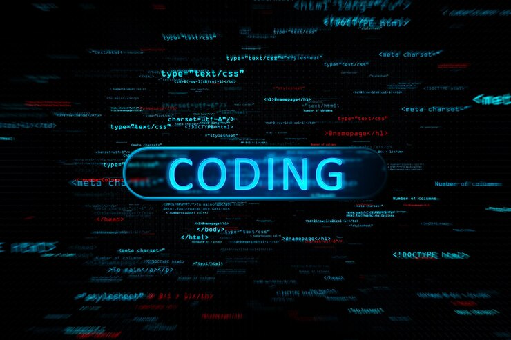 Premium Photo | Programming binary code with digital coding sign on dark technological ...