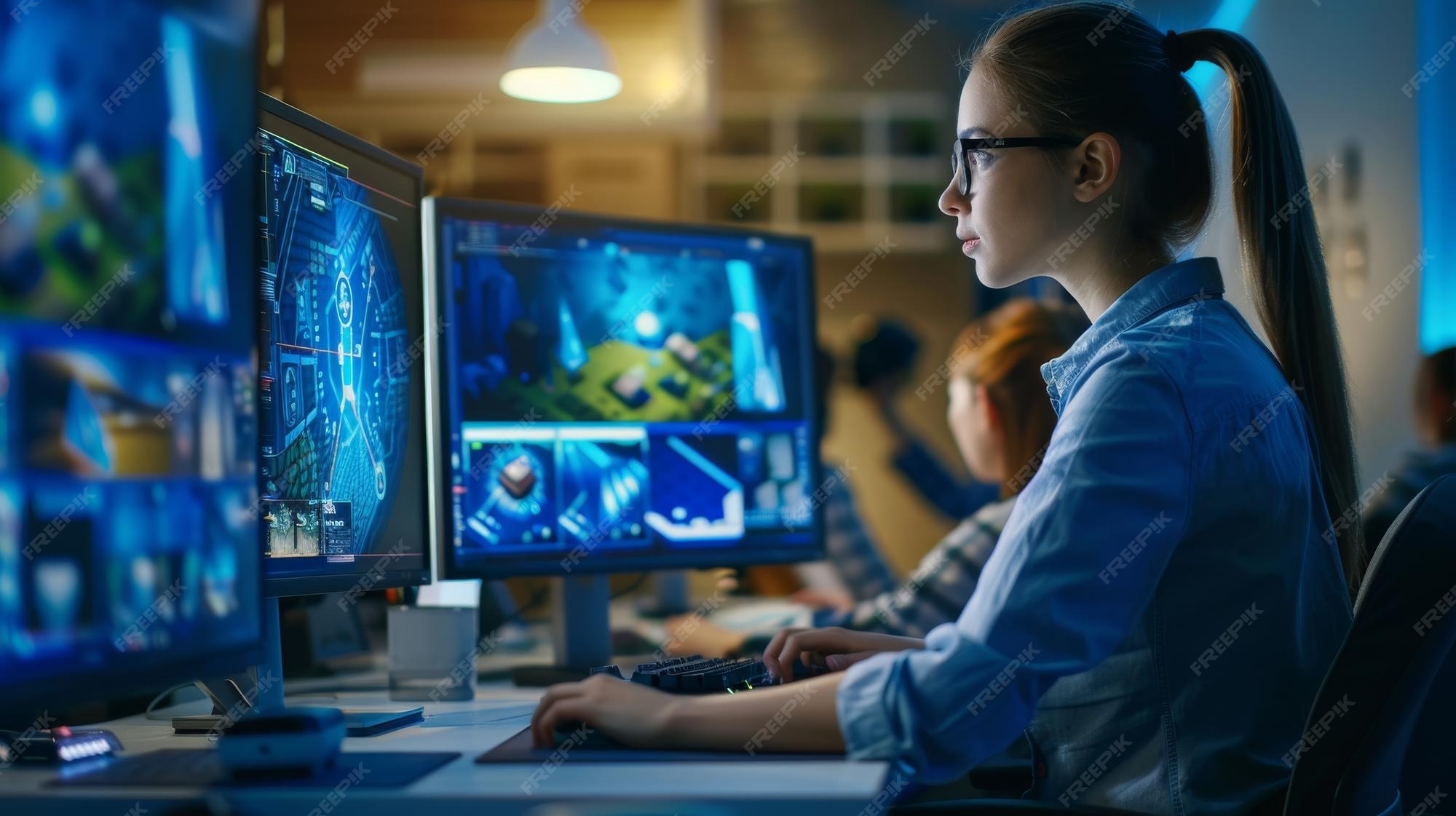 Premium Photo | Programming by a neural network and machine learning engineer at his workstation ...