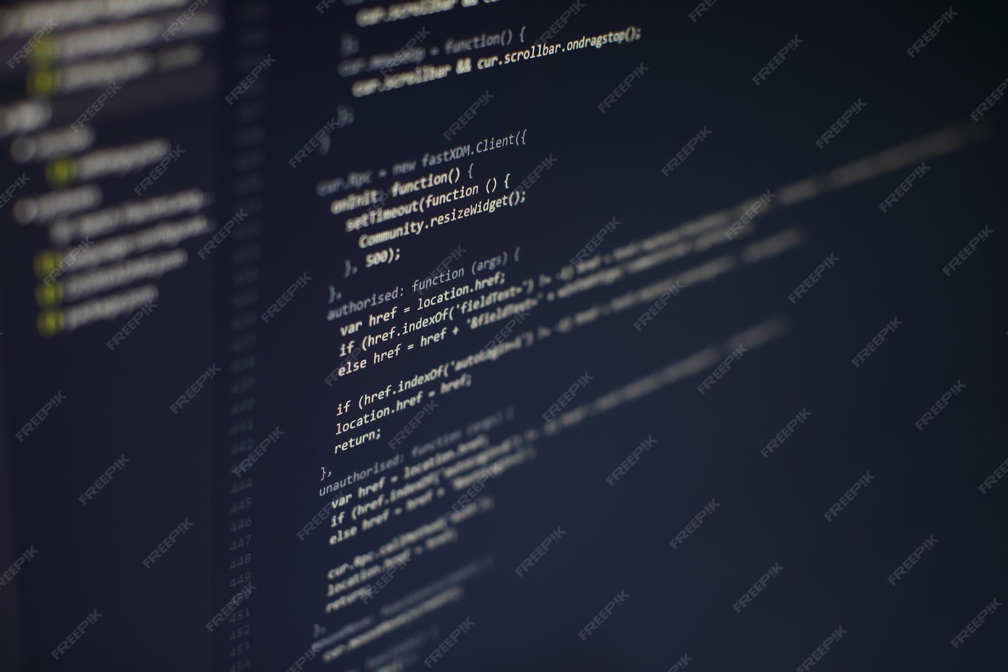 Premium Photo | Programming code on computer screen. Software ...