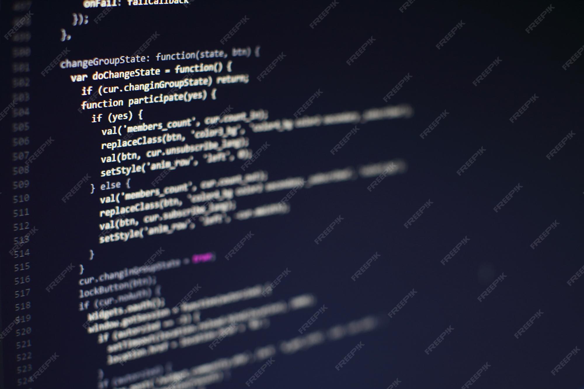 Premium Photo | Programming code on computer screen. software ...