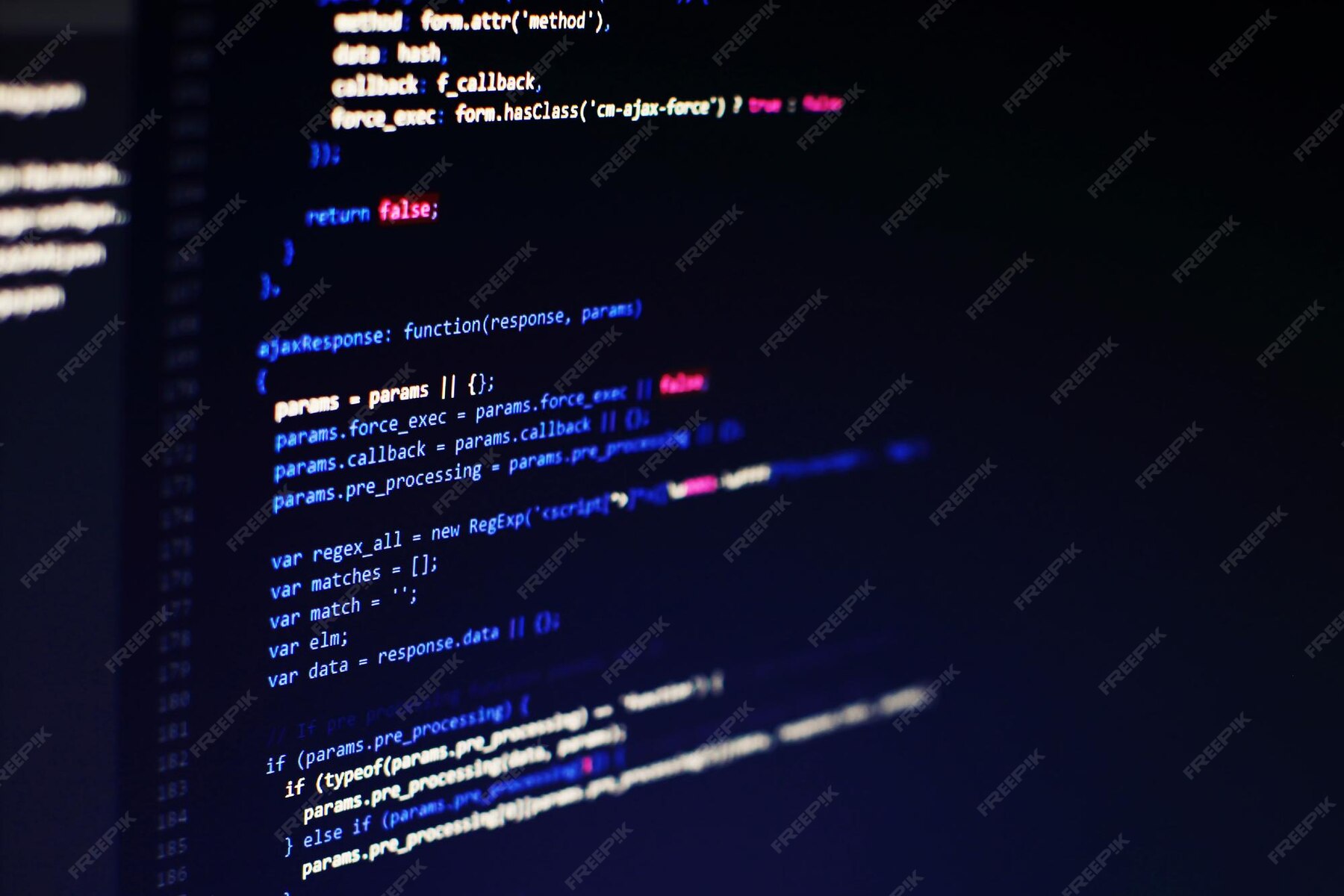 Premium Photo | Programming code on computer screen. software development. writing program code ...