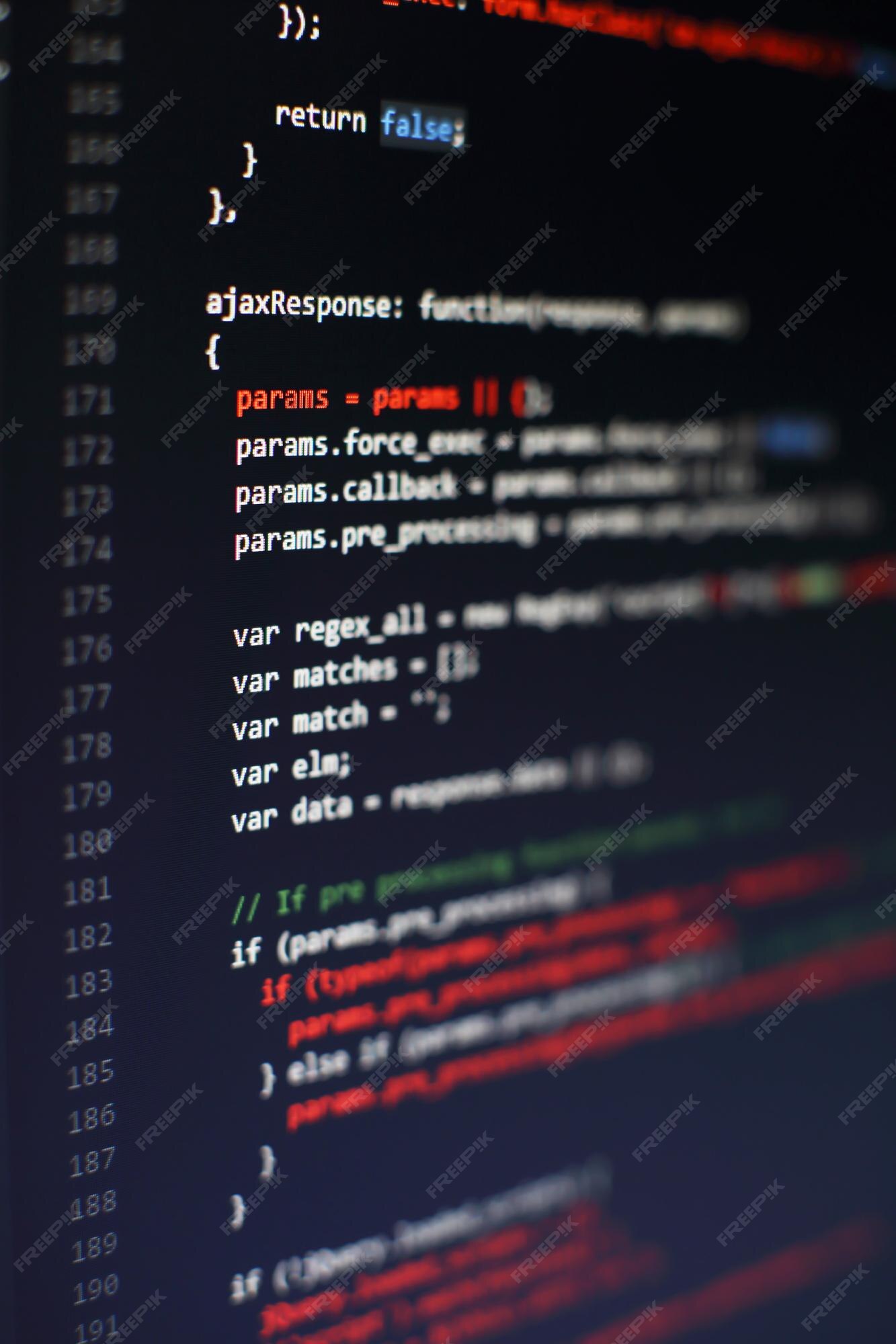 Premium Photo | Programming code on computer screen. Software ...