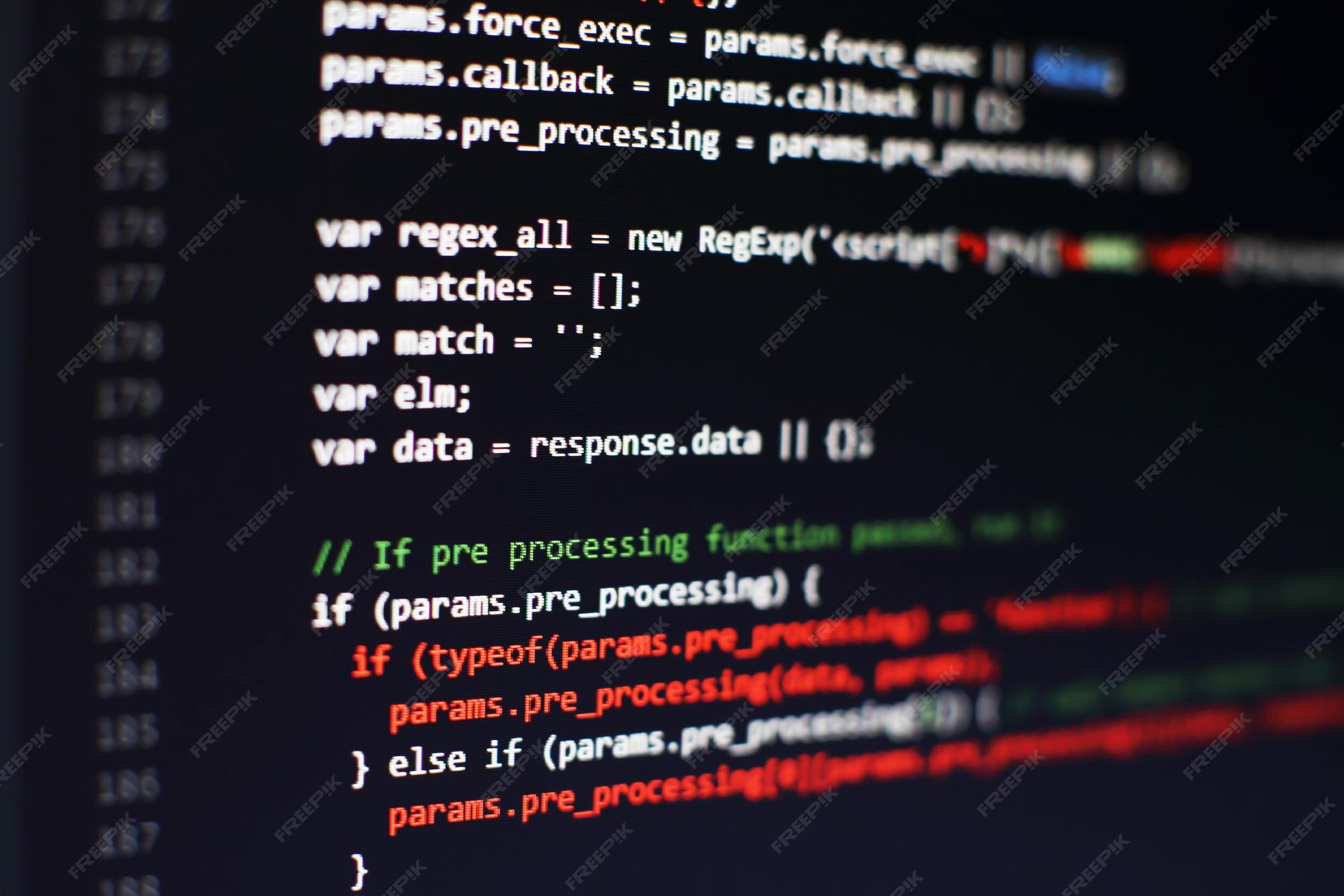 Premium Photo | Programming code on computer screen. software development. writing program code ...